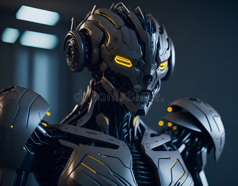 Cyborg Robot Illustration Made of Metal and Plastic. Illustrations and ...