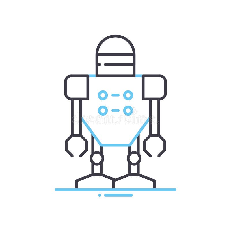 Cyborg Robot Line Icon, Outline Symbol, Vector Illustration, Concept ...