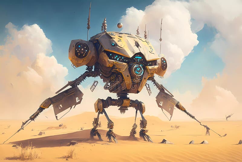 Cyborg, Robot, Tiger, Lion, Science Fiction Illustration, Generated Ai ...
