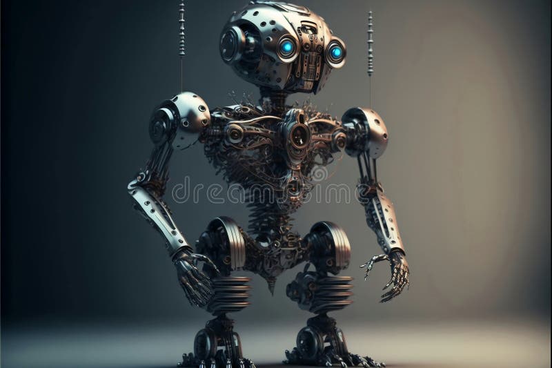 Robot in Science Lab with Equipment. Generative Ai Stock Illustration ...
