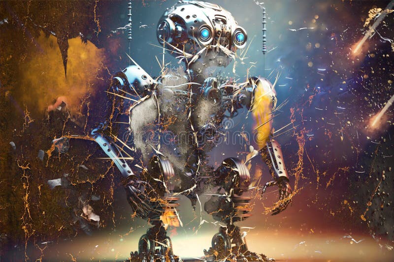 Robot in Science Lab with Equipment. Generative Ai Stock Illustration ...