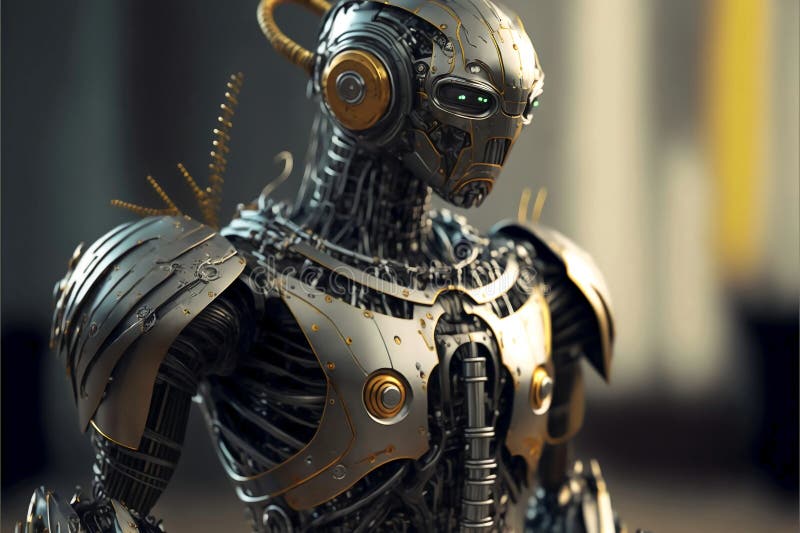 Robot in Science Lab with Equipment. Generative Ai Stock Illustration ...