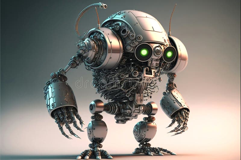 Robot in Science Lab with Equipment. Generative Ai Stock Illustration ...