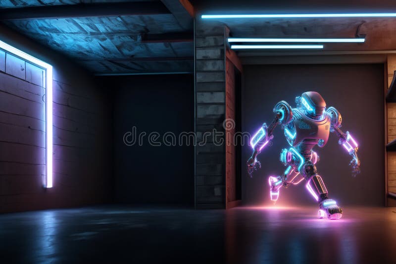 A Cyborg Robot Tunnel Character Glow Artificial Intelligence Spacecraft ...