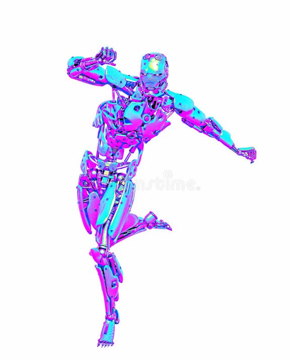 Cyborg is running stock illustration. Illustration of fantasy - 262004758