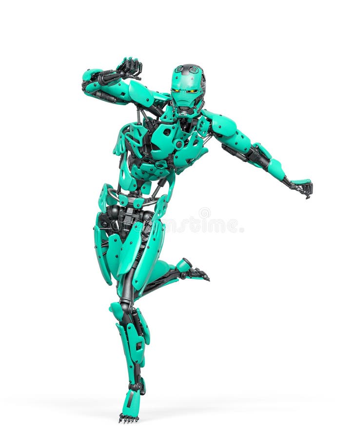 Cyborg is running stock illustration. Illustration of artificial ...