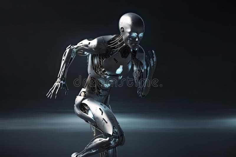 Cyborg Running Fast, Artificial Intelligence Robot, Future Technology ...