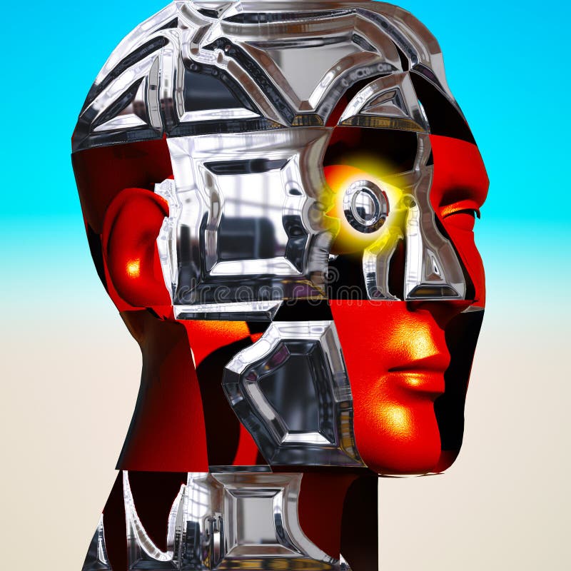 Cyborg stock illustration. Illustration of design, fiction - 37517543