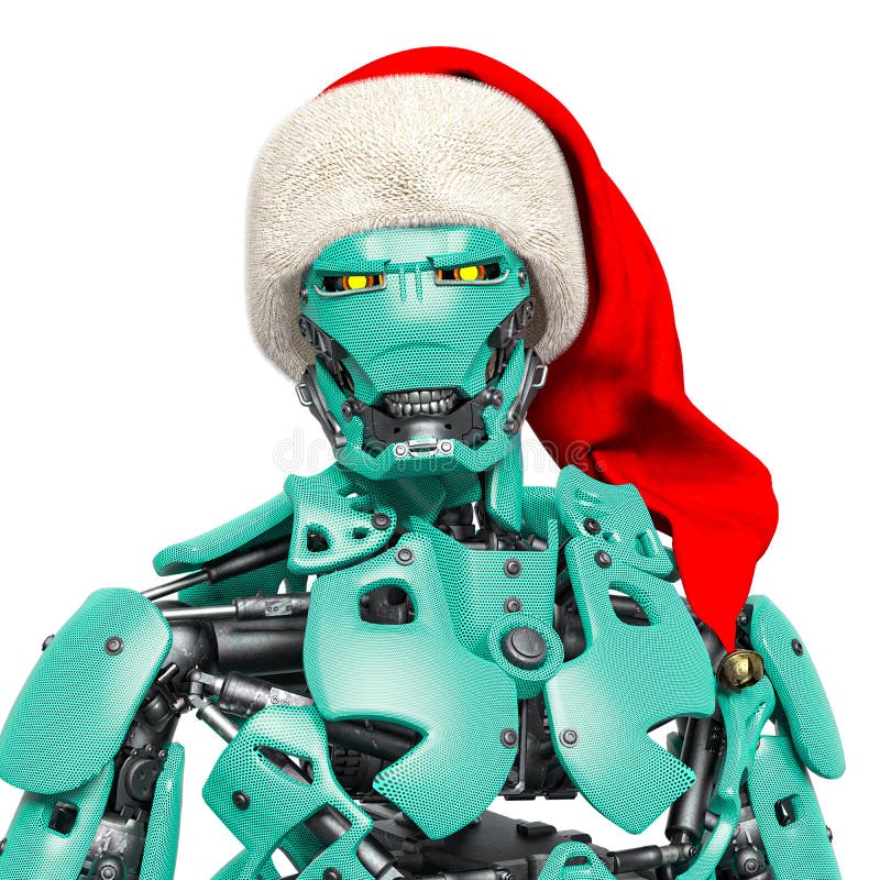 Cyborg is the Santa this Time Stock Illustration - Illustration of ...