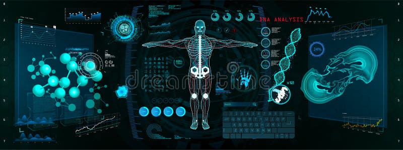 Cyborg Scan, Futuristic Interface HUD, GUI Stock Vector - Illustration ...