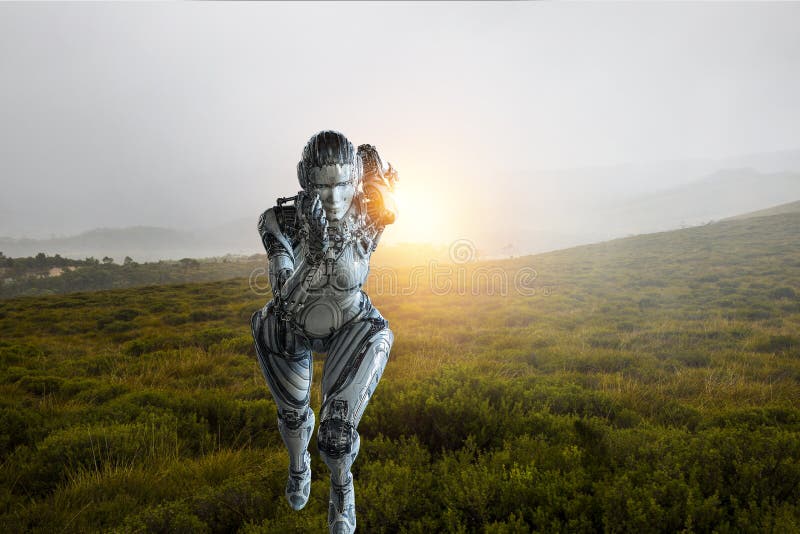 Silver Cyborg Woman Stock Illustrations – 595 Silver Cyborg Woman Stock ...