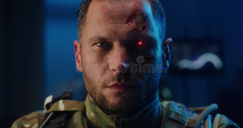 Cyborg Soldier Looking at Camera Stock Photo - Image of robot, humanoid ...