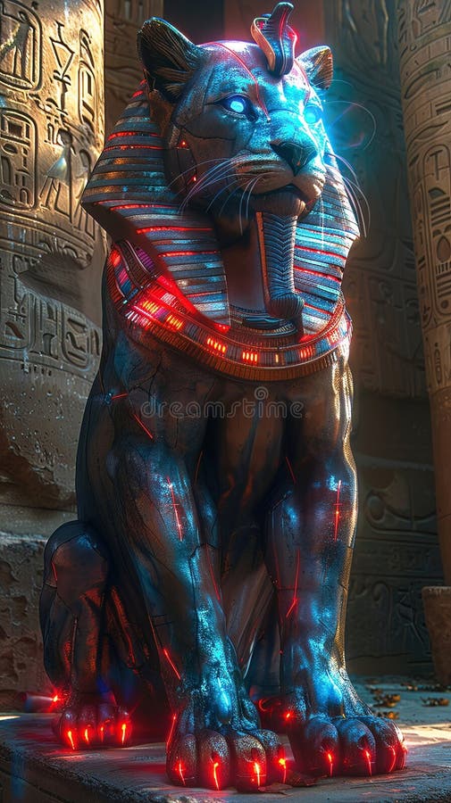 Cyborg Sphinx with a Metallic Mane Posing Riddles To Visitors at the ...