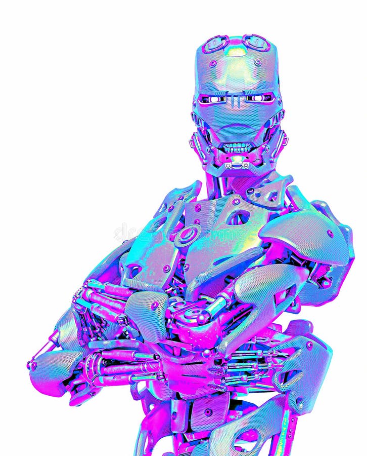 Cyborg is staring you stock illustration. Illustration of cybernetic ...