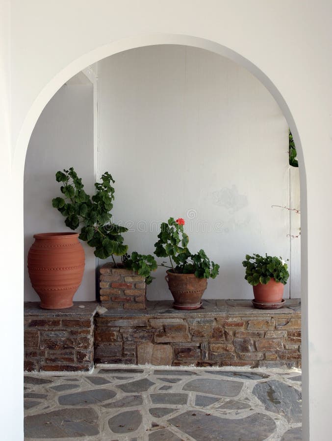 Cycladic interior stock photo. Image of architecture, village - 274466