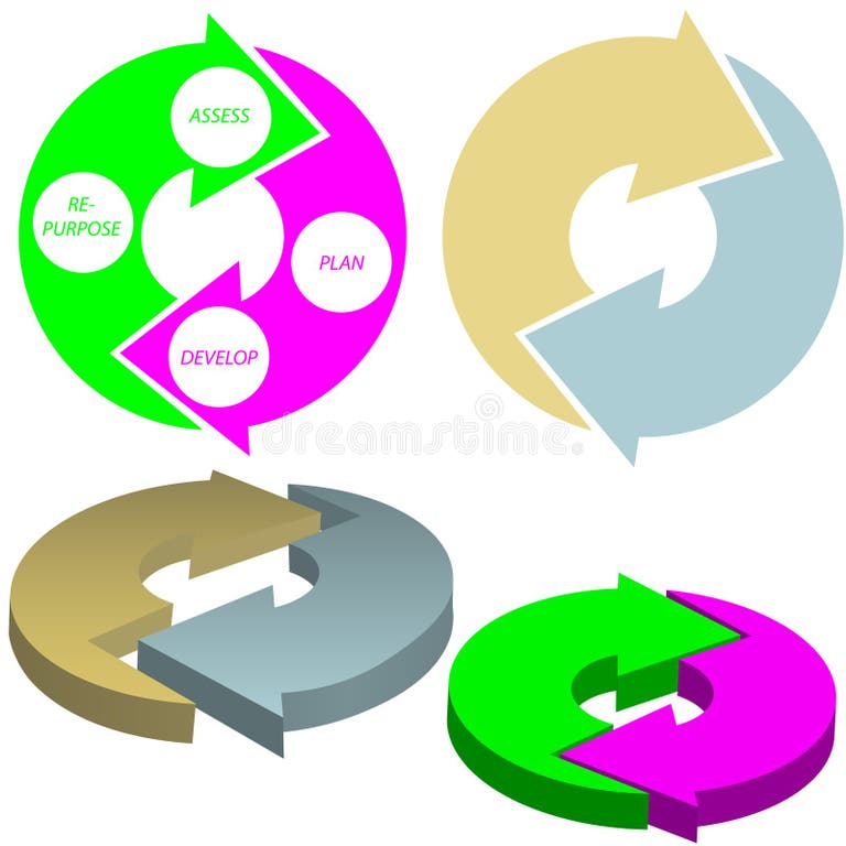 Cycle Arrows Circle Concept Set Stock Vector - Illustration of blue ...