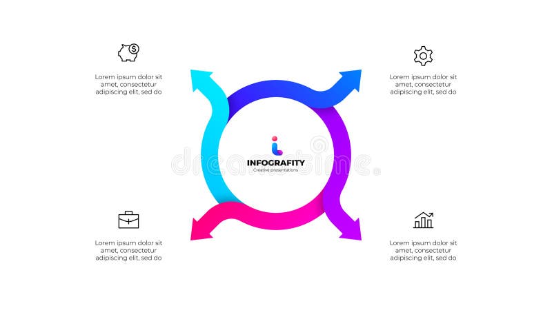 Cycle Arrows Diagram. Concept of 4 Options of Business Project ...
