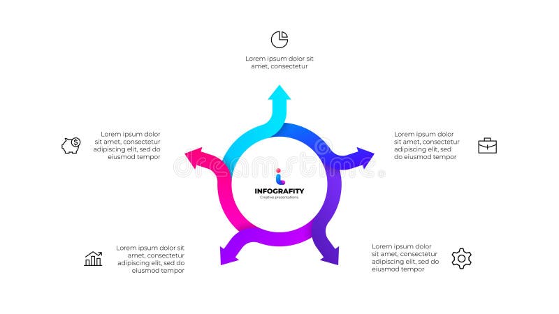 Cycle Arrows Diagram. Concept of 5 Options of Business Project ...