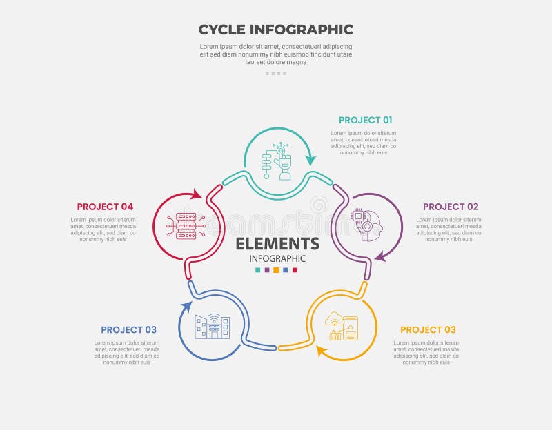 5 Step Cycle Line Outline Icon Stock Illustrations – 226 5 Step Cycle ...