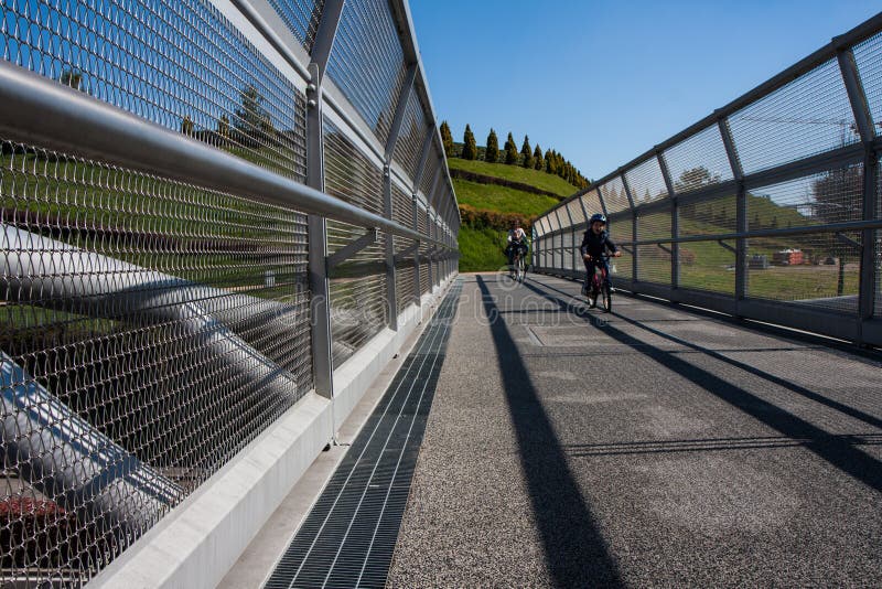 Cycle bridge stock photo. Image of active, family, cyclist - 52729616
