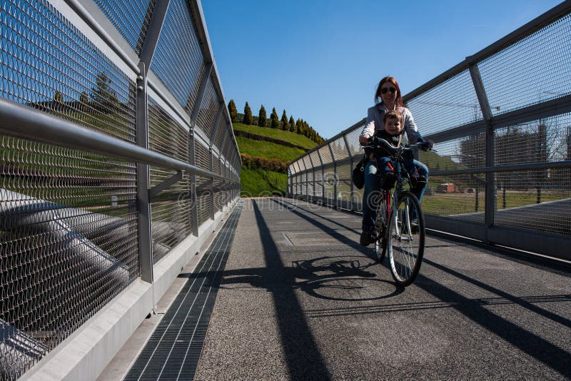 Cycle bridge stock photo. Image of milan, architecture - 52729622