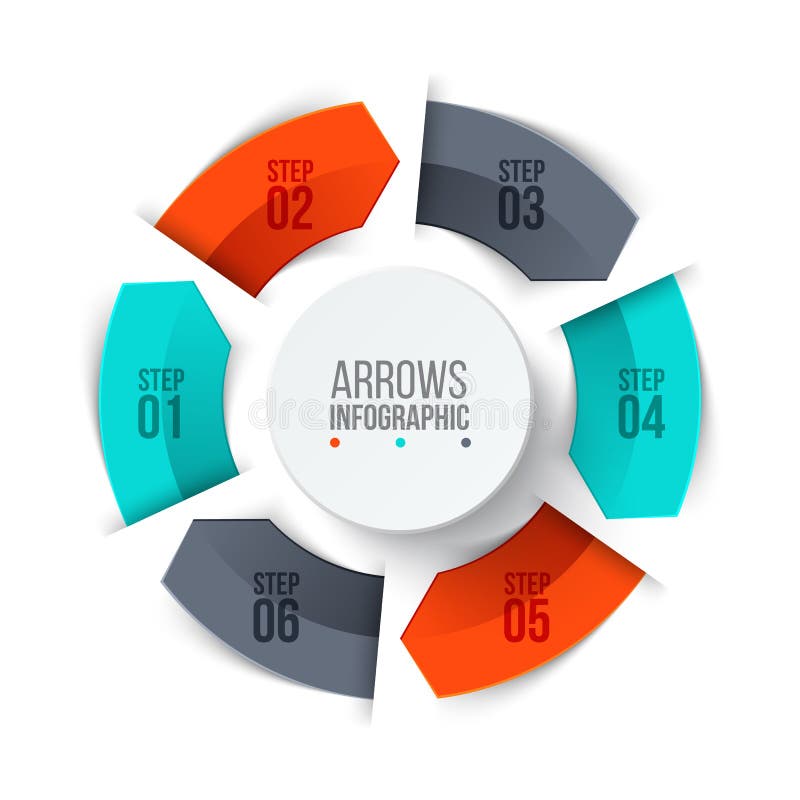 Cycle Business Arrows Elements. Business Process Infographics with 6 ...