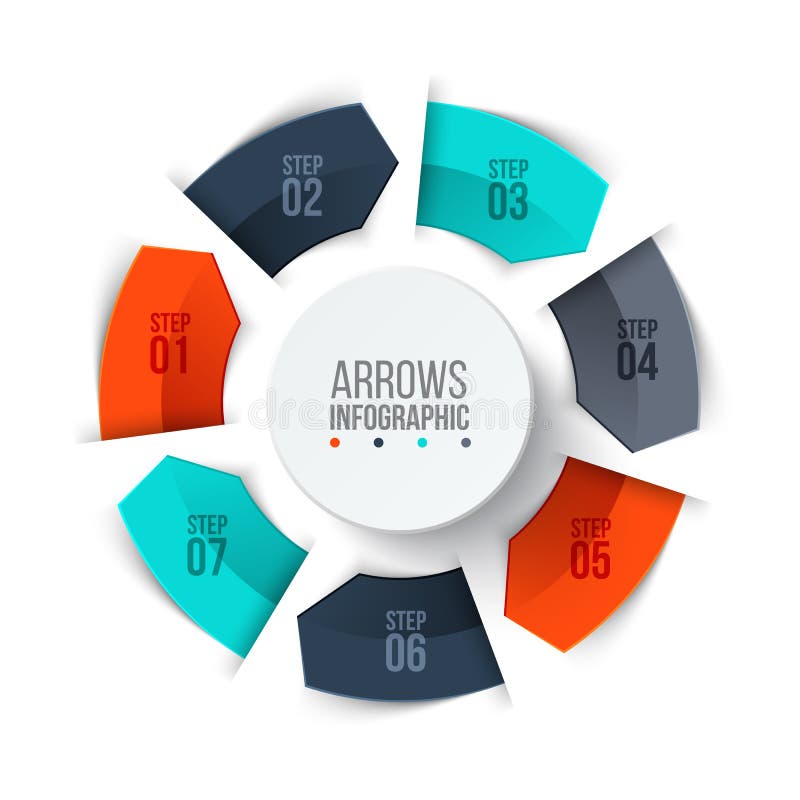 Cycle Business Arrows Elements. Business Process Infographics With 7 ...