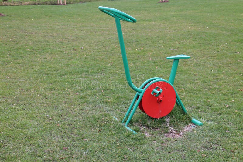 Cycle on ChildrenÂ´s Playground Stock Image - Image of play, field ...