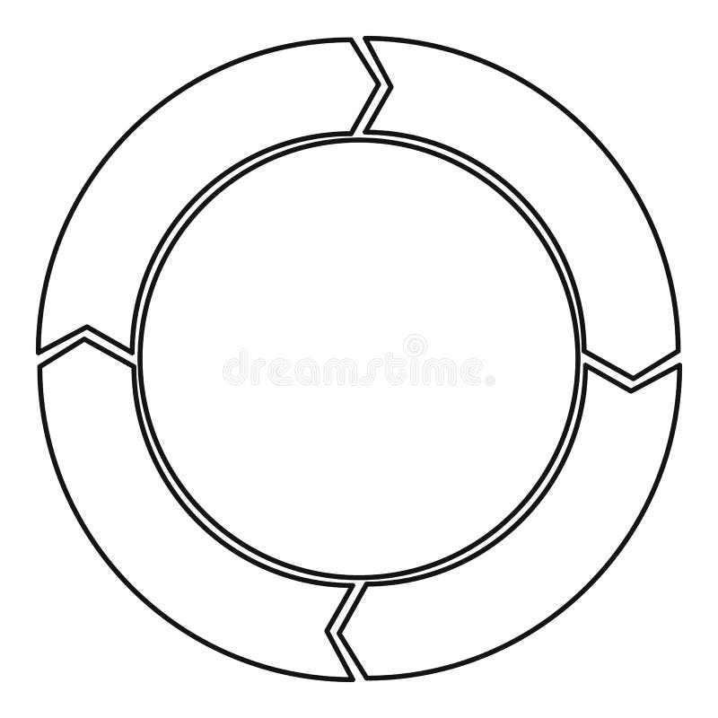 Cycle Circle Diagram Icon, Outline Style Stock Vector - Illustration of ...