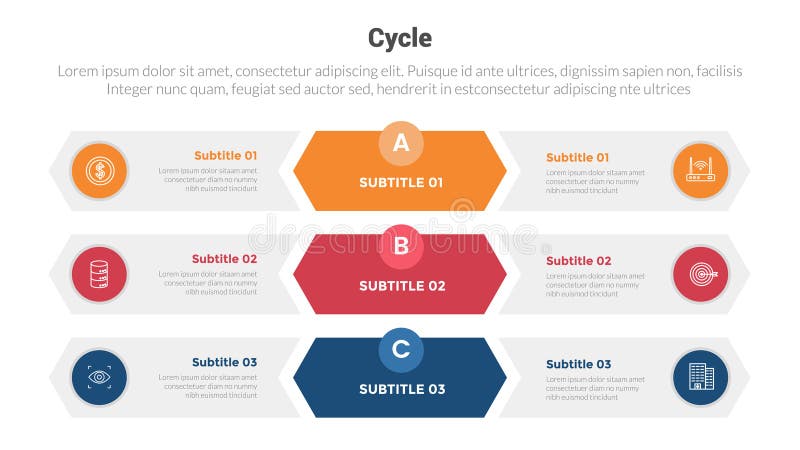 Cycle or Cycles Stage Infographics Template Diagram with Arrow Shape ...