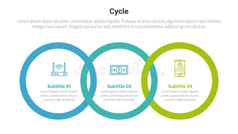 Cycle or Cycles Stage Infographics Template Diagram with Big Circle ...