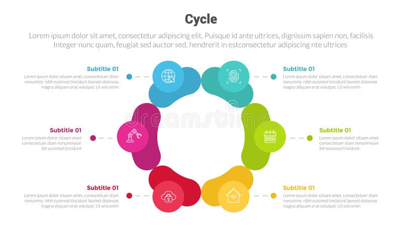 Cycle or Cycles Stage Infographics Template Diagram with Circular Round ...
