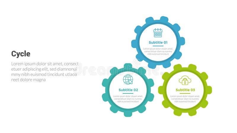 Cycle or Cycles Stage Infographics Template Diagram with Triangle with ...