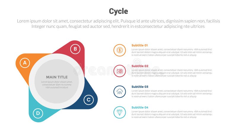Cycle or Cycles Stage Infographics Template Diagram with Round Bubble ...
