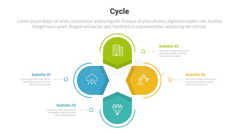 Cycle or Cycles Stage Infographics Template Diagram with Round Cut ...