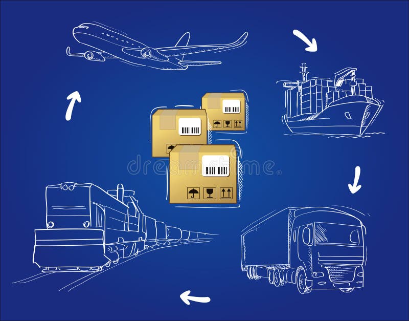 Cycle of delivery stock vector. Illustration of pictogram - 50227900