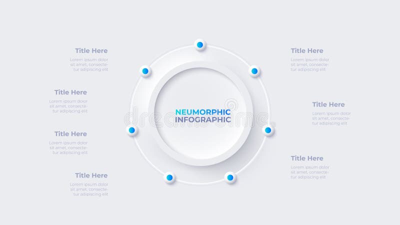 Cycle Diagram with 7 Options or Steps. Infographic Neumorphism Template ...