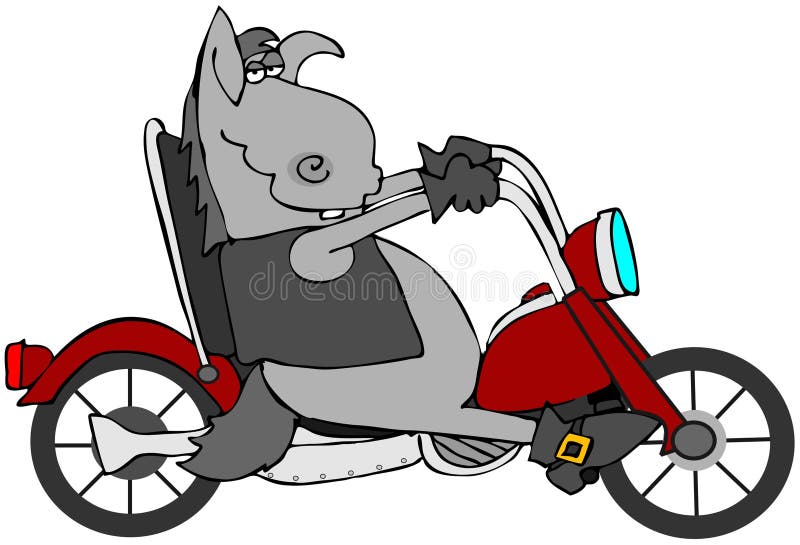 Cow Riding a Motorcycle stock vector. Illustration of motor - 2187987