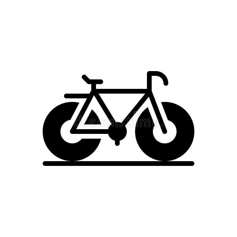 Black Solid Icon for Cycle, Bicycle and Wheel Stock Illustration ...