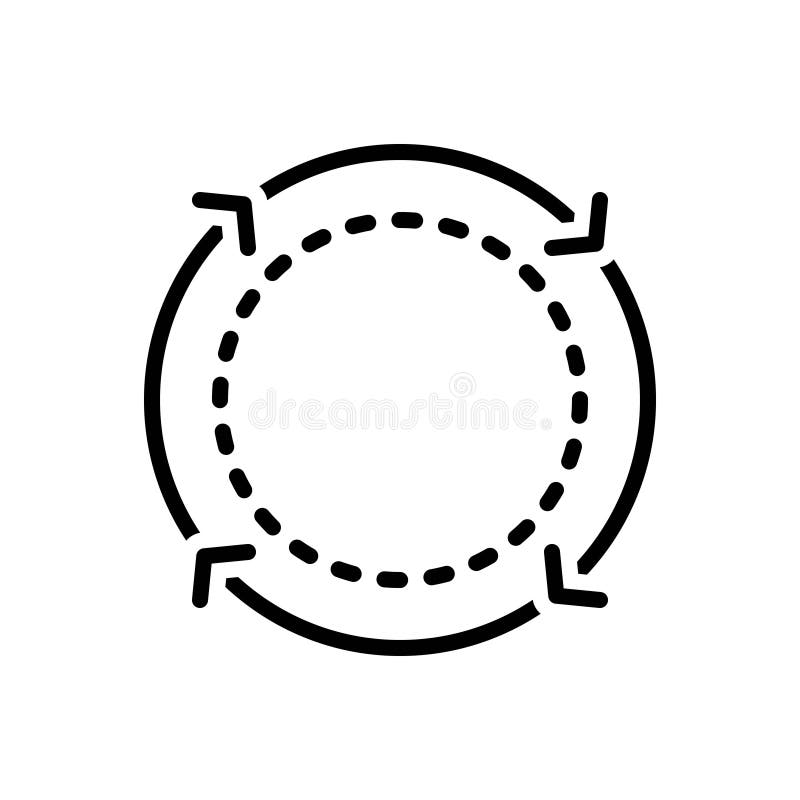 Black Line Icon for Cycle, Reset and Reload Stock Vector - Illustration ...