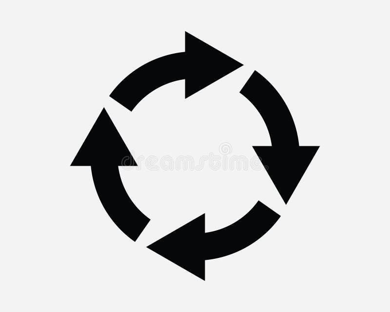 Round Circle Arrow Repeat Cycle Recycle System Close Loop Refresh Again ...