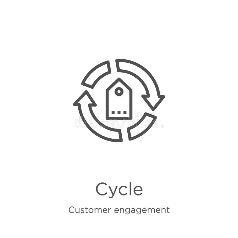 Cycle Icon Vector from Customer Engagement Collection. Thin Line Cycle ...