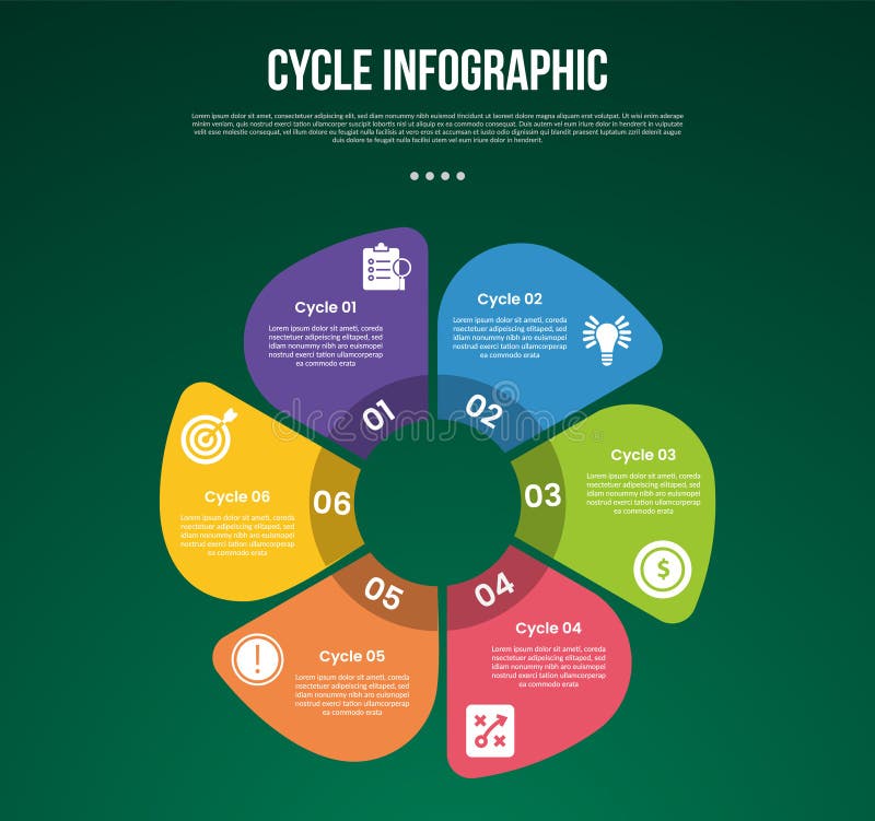 Cycle Infographic with Fan or Propeller Shape with Circle on Center ...