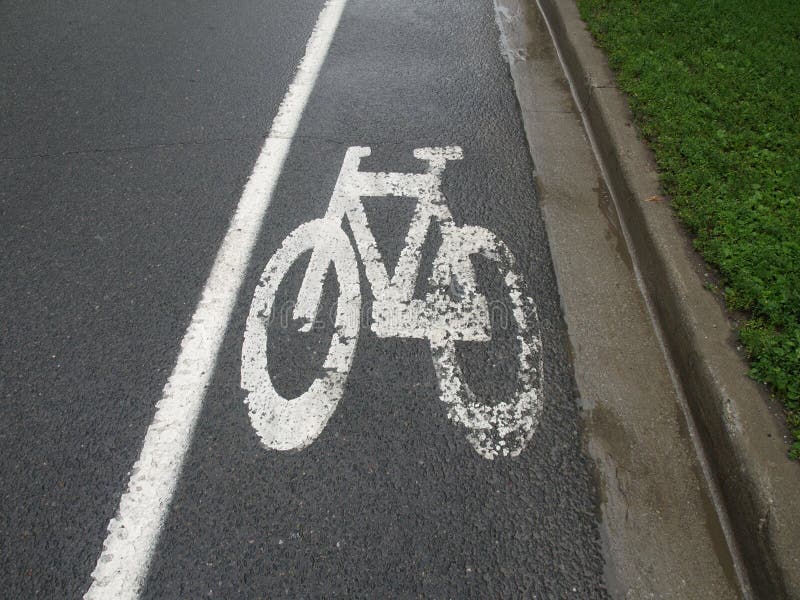 Cycle lane sign stock photo. Image of road, cycle, transportation ...