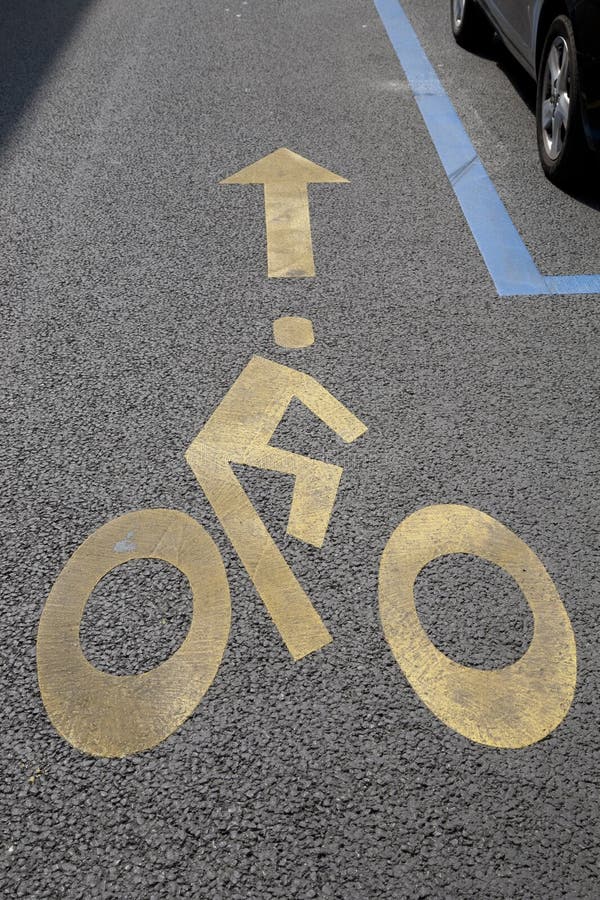 Cycle Lane Symbol stock image. Image of trafic, lane - 28253981