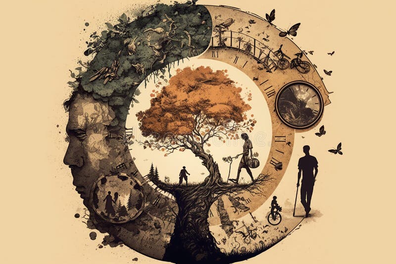 Cycle of Life with Psychological Problems Created with Generative AI ...