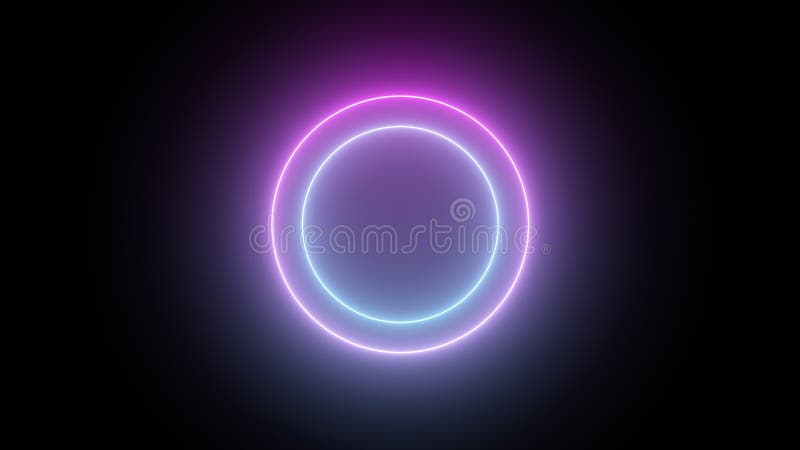 Cycle Neon Button Sign Light Ellipse Symbol LED Stock Image - Image of ...