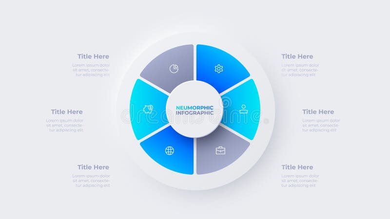 Light Neumorphic Infographic Design Template. Bar Chart for Business ...