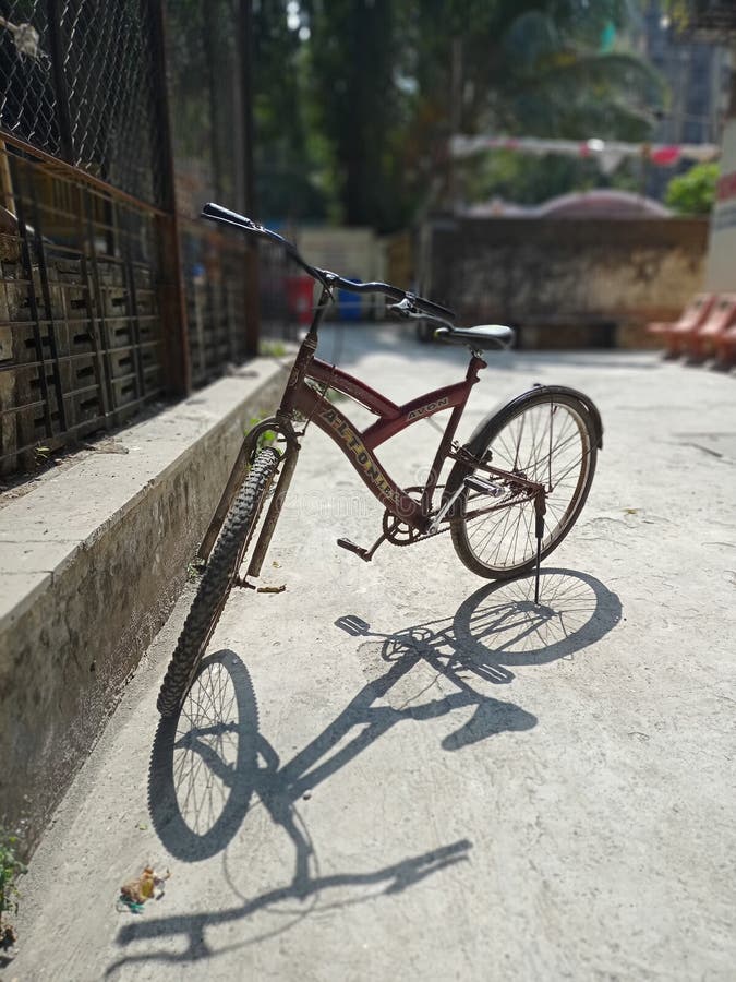 Cycle Shadow stock photo. Image of dramatic, bricks, town - 6964258