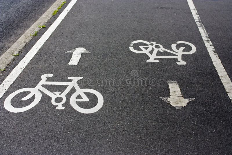 Two-way cycle path stock image. Image of road, cycle - 14551243